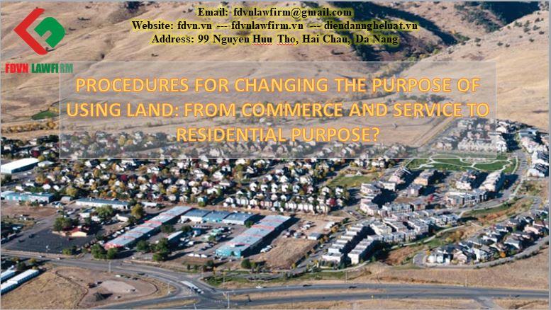 PROCEDURES FOR CHANGING THE PURPOSE OF USING LAND: FROM COMMERCE AND ...