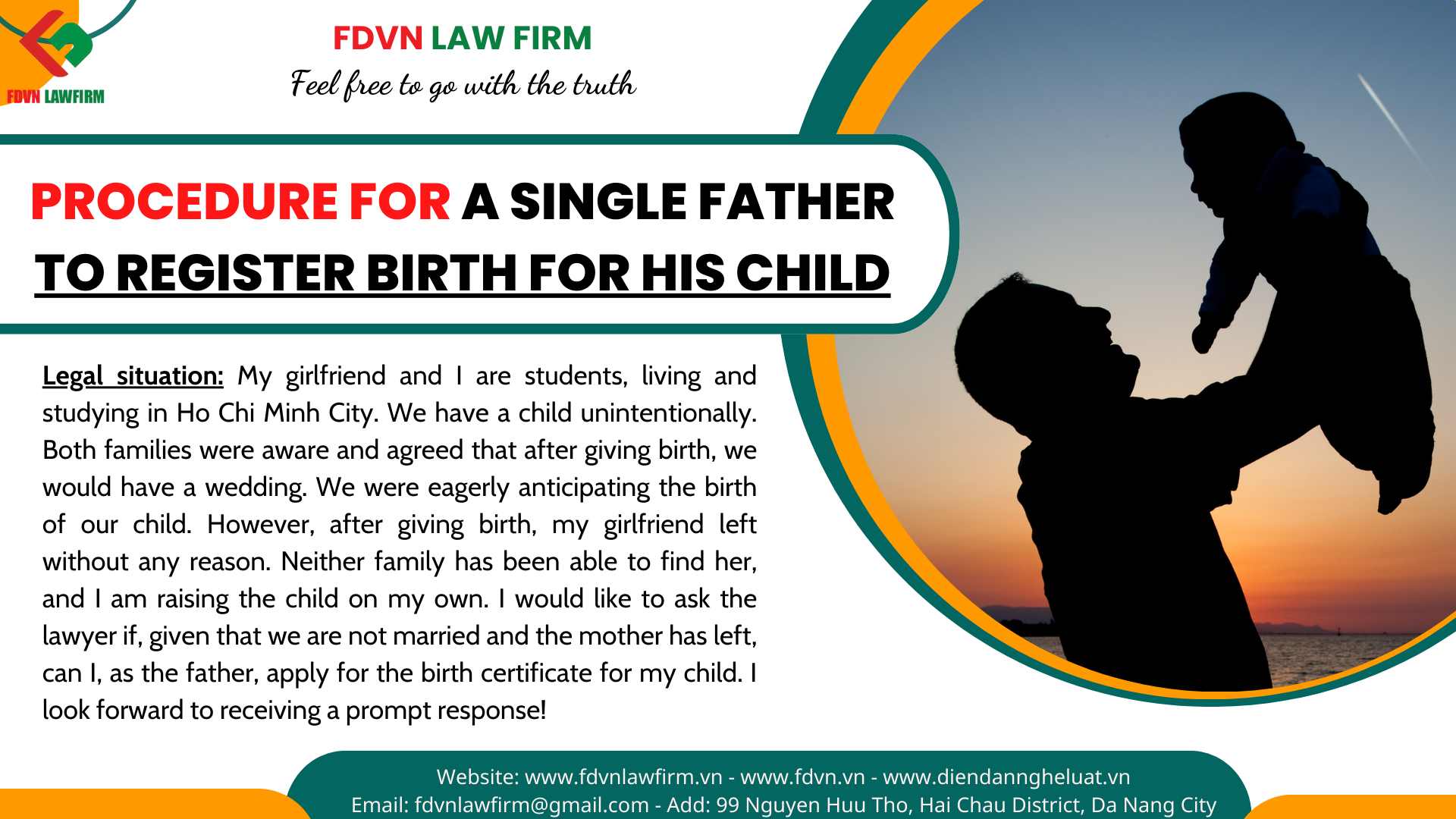 Procedure for a single father to register birth for his child